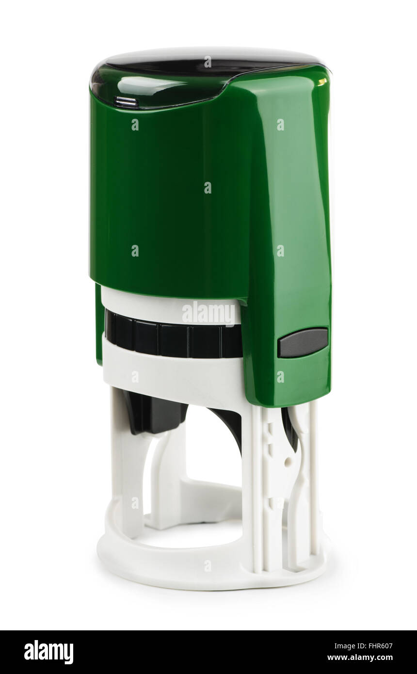 Automatic rubber stamp tool isolated on white background Stock Photo ...