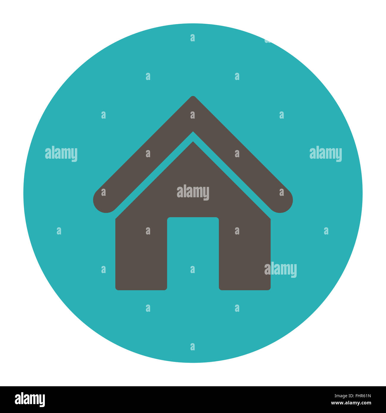 Home flat grey and cyan colors round button Stock Photo - Alamy
