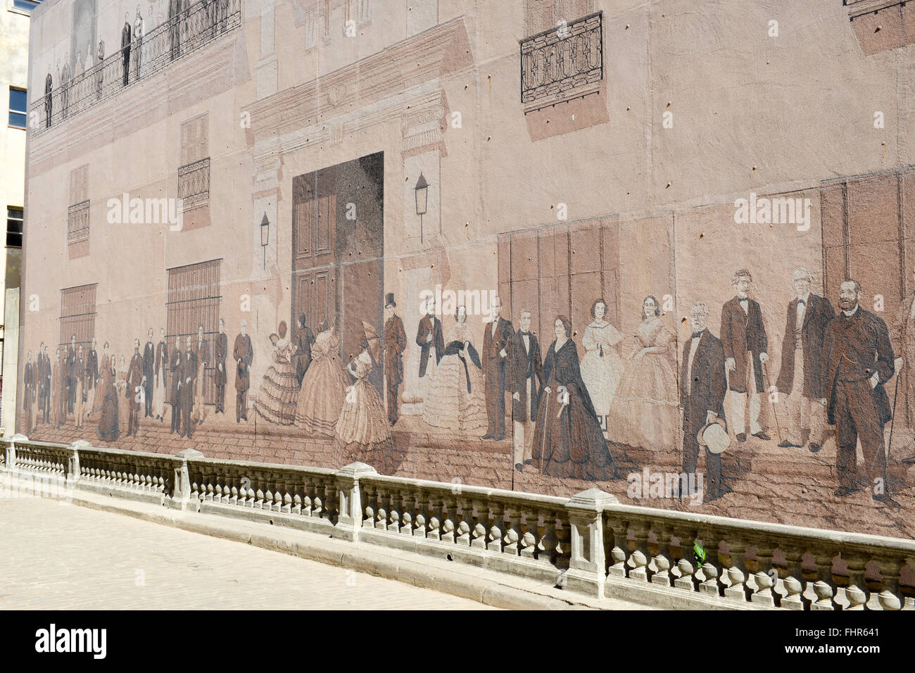 Mural near Plaza de Cathedral, a famous touristic landmark in Old ...