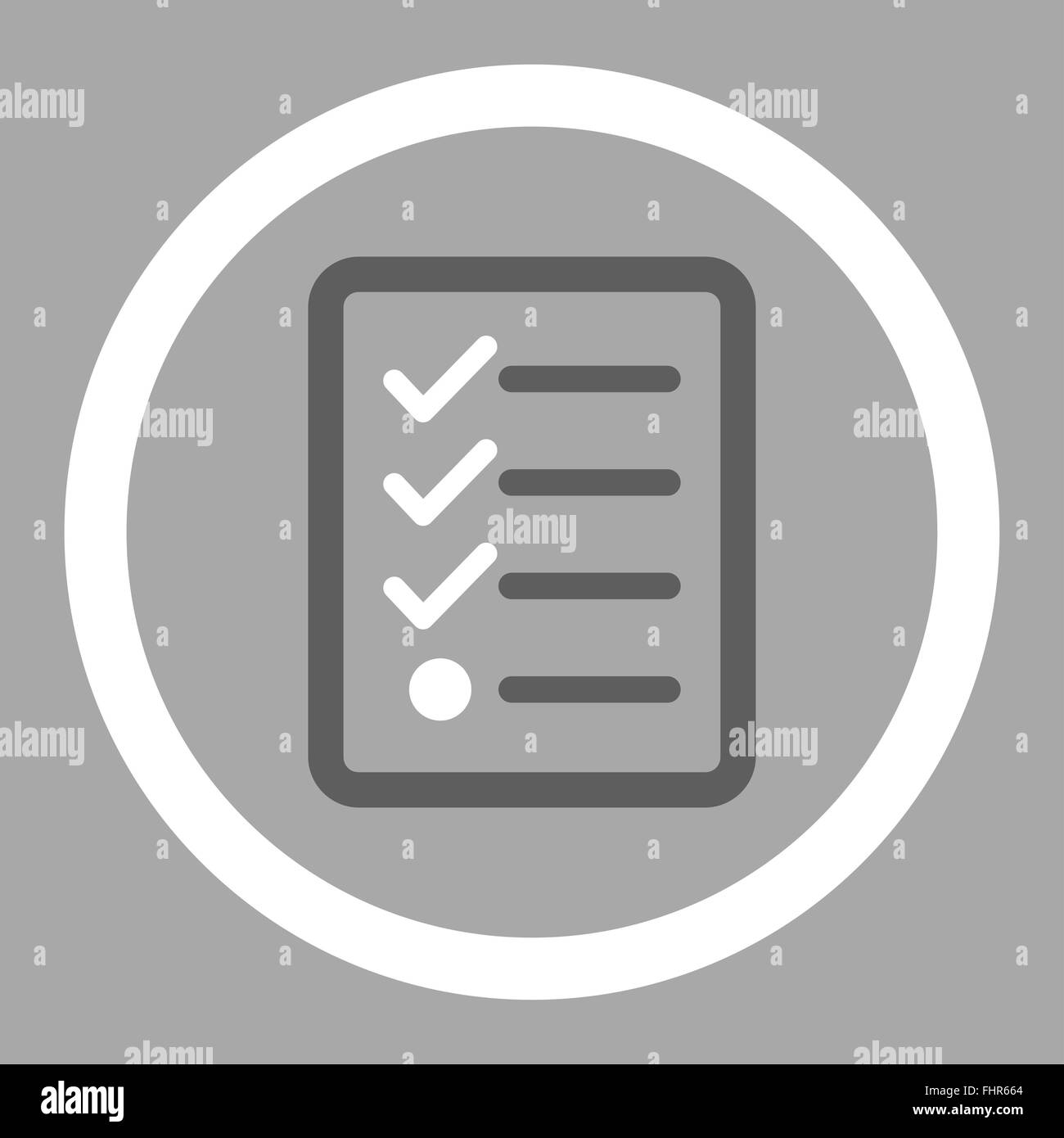 Checklist flat dark gray and white colors rounded glyph icon Stock ...