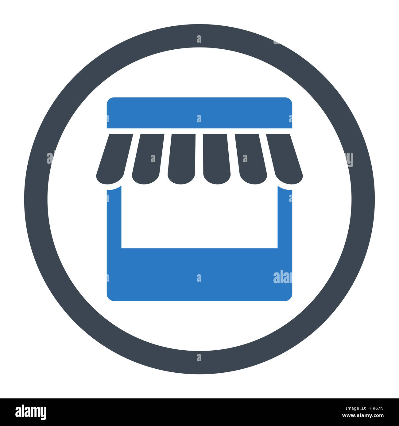 Store flat smooth blue colors rounded vector icon Stock Photo - Alamy