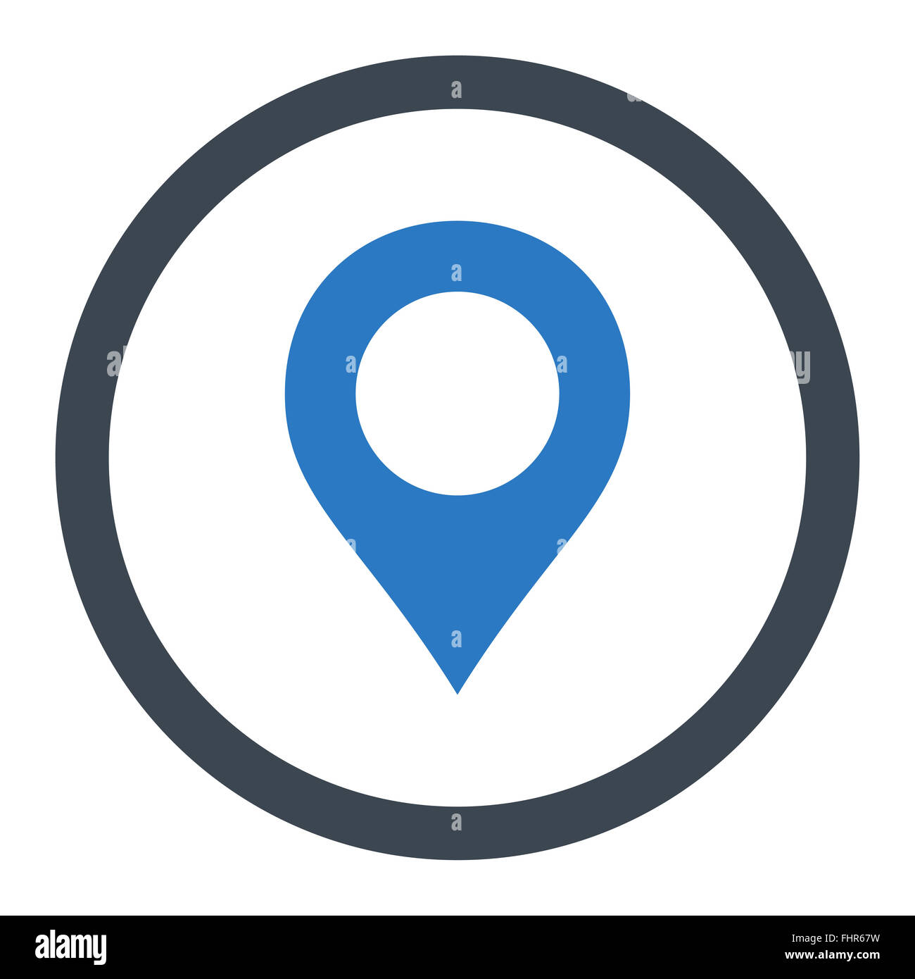 Map Marker flat smooth blue colors rounded vector icon Stock Photo - Alamy