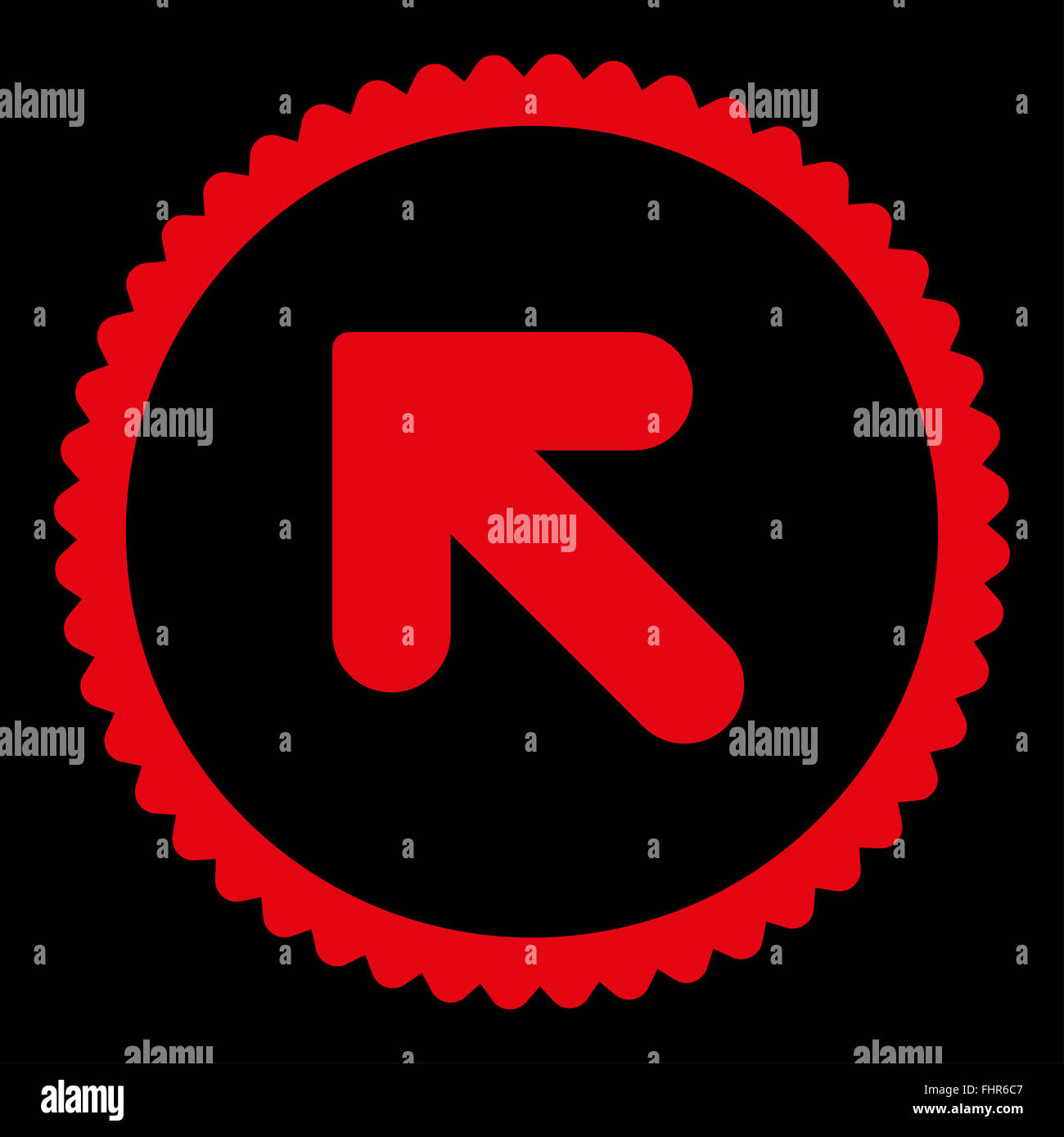 Arrow Up Left flat red color round stamp icon Stock Photo - Alamy