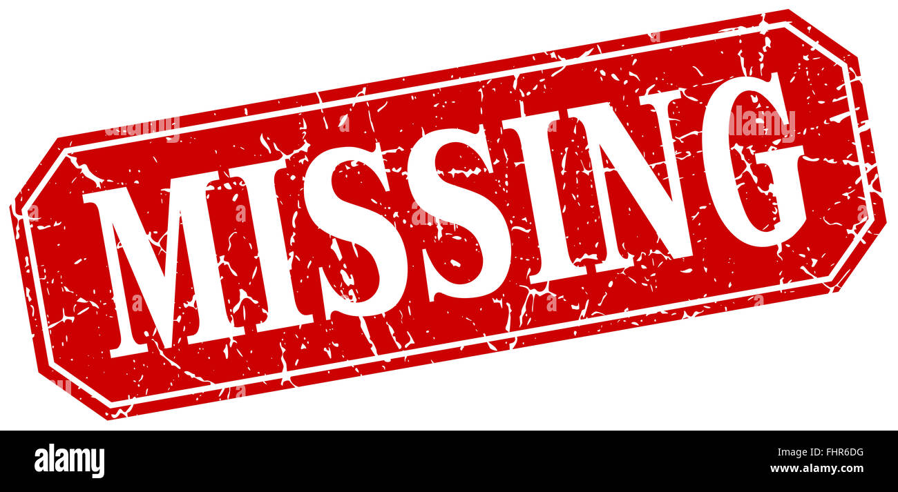 missing red square vintage grunge isolated sign Stock Photo - Alamy