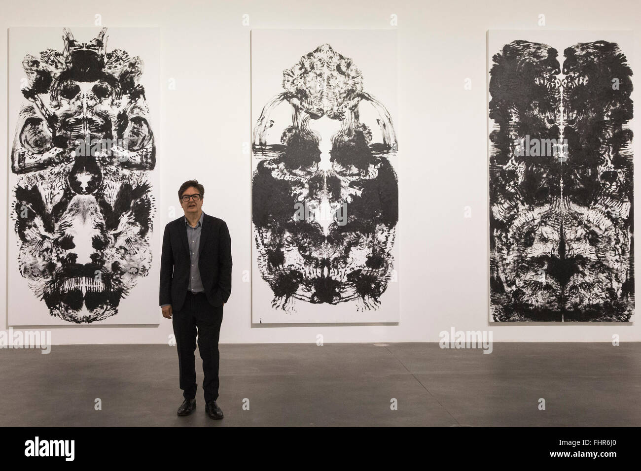 London, UK. 25 February 2016. Artist Mark Wallinger poses in front of ...