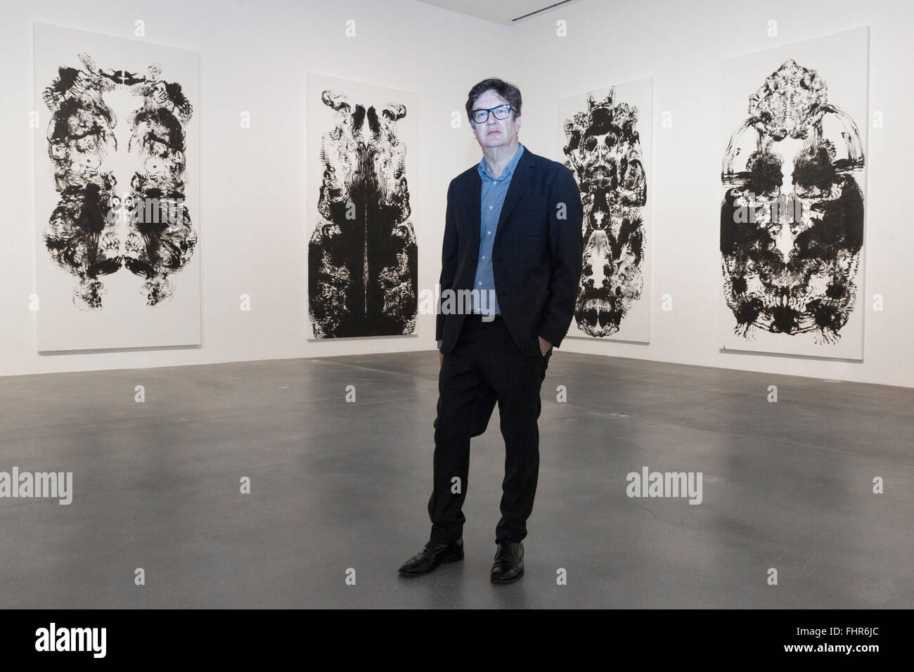 London, UK. 25 February 2016. Artist Mark Wallinger poses in front of ...