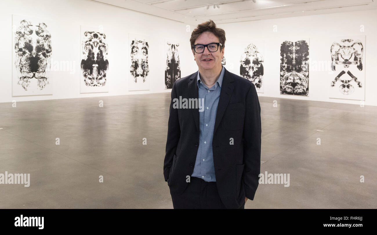 London, UK. 25 February 2016. Artist Mark Wallinger poses in front of ...