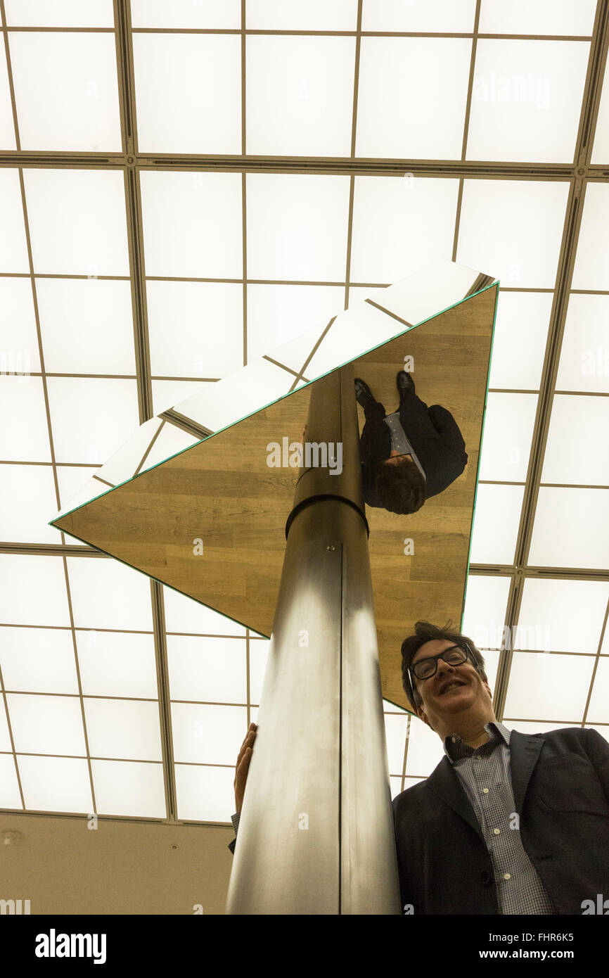 London, UK. 25 February 2016. Artist Mark Wallinger poses with his ...