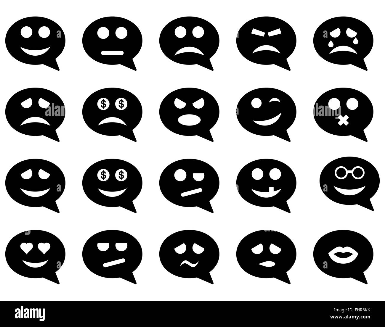 Chat emotion smile icons Stock Photo - Alamy