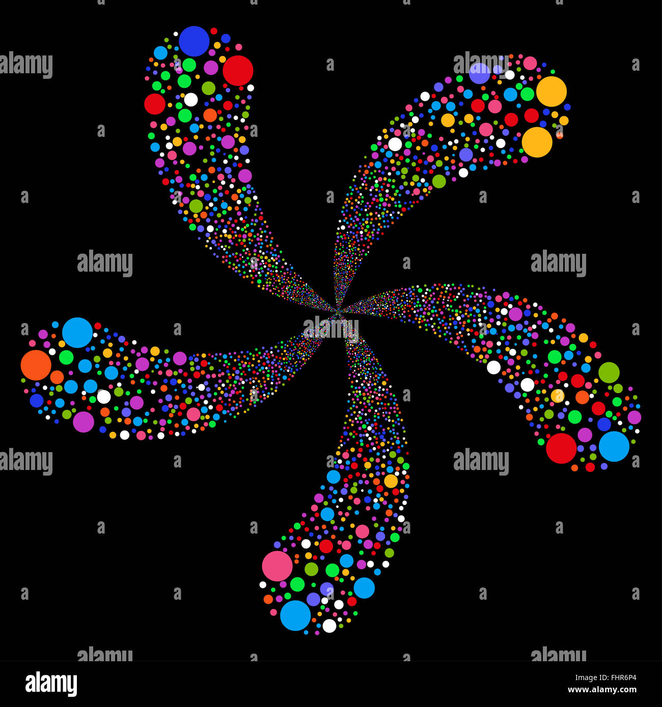 Ball Fireworks Swirl With Five Petals Stock Photo - Alamy