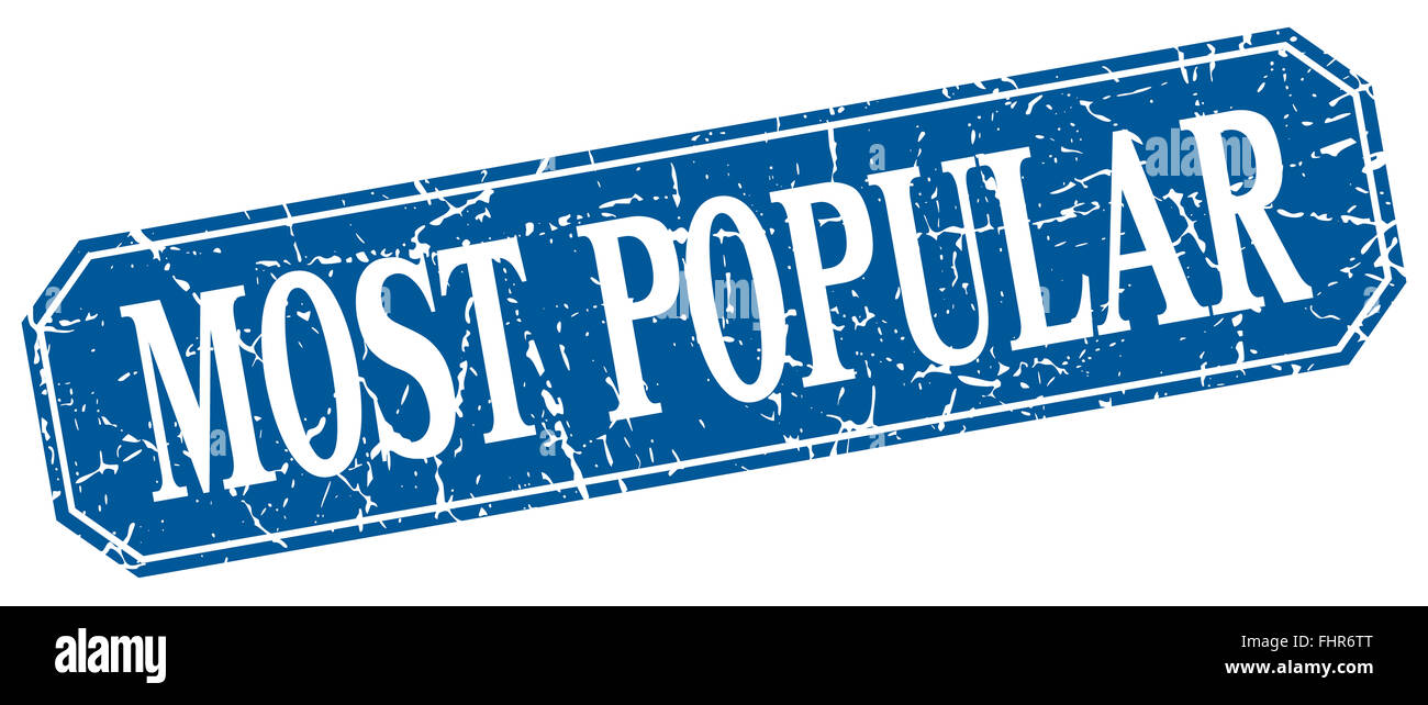 most popular blue square vintage grunge isolated sign Stock Photo - Alamy