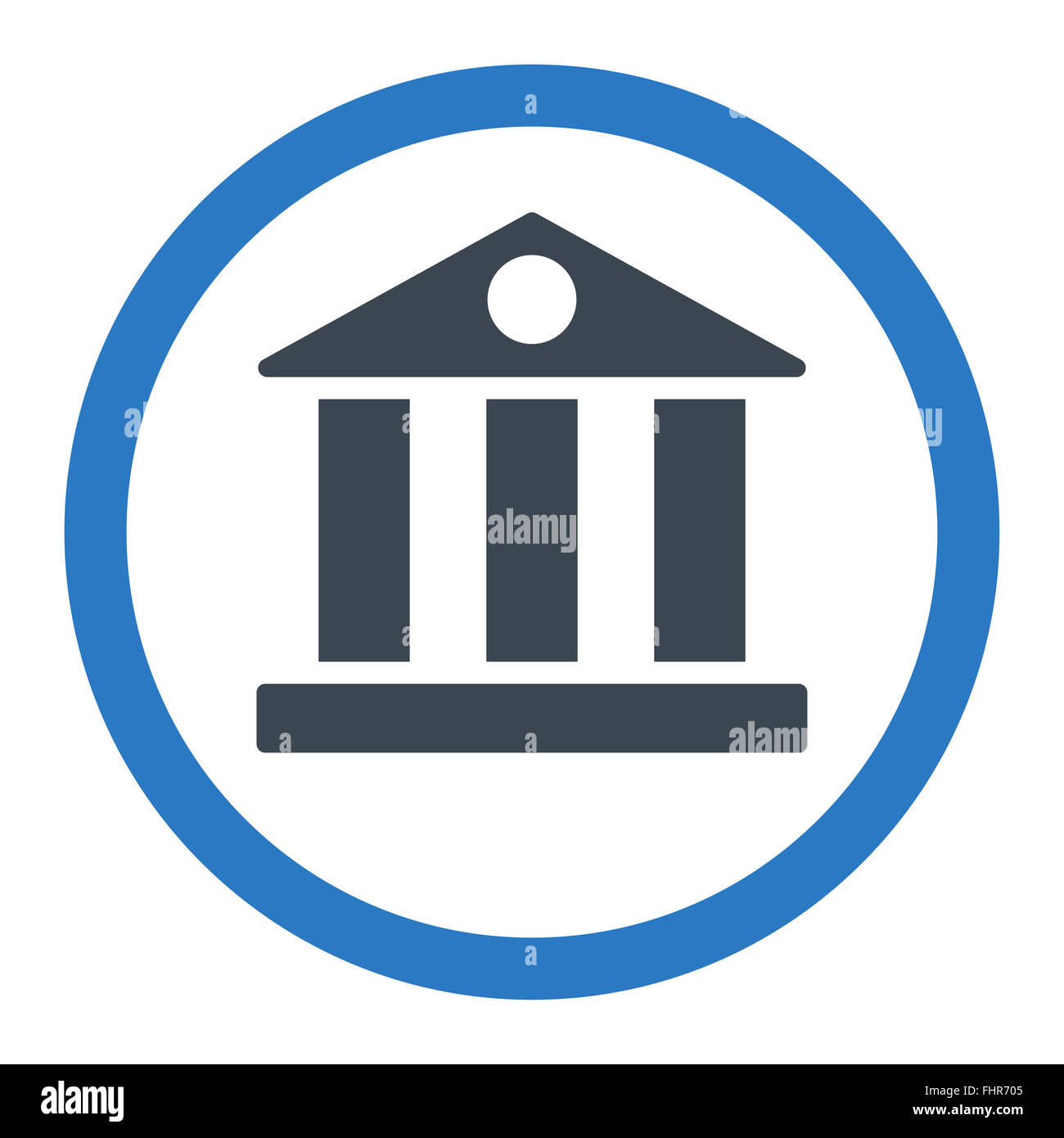 Bank flat smooth blue colors rounded vector icon Stock Photo - Alamy