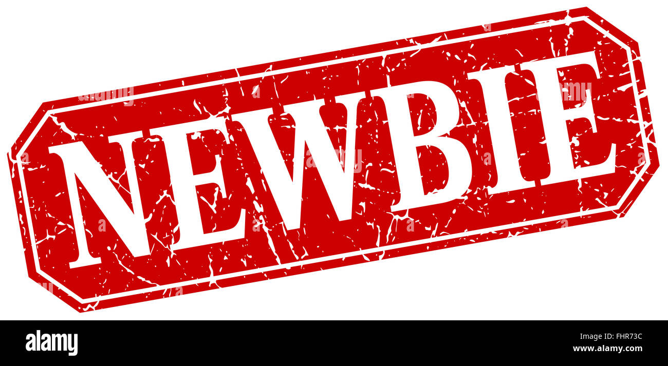 newbie red square vintage grunge isolated sign Stock Photo - Alamy