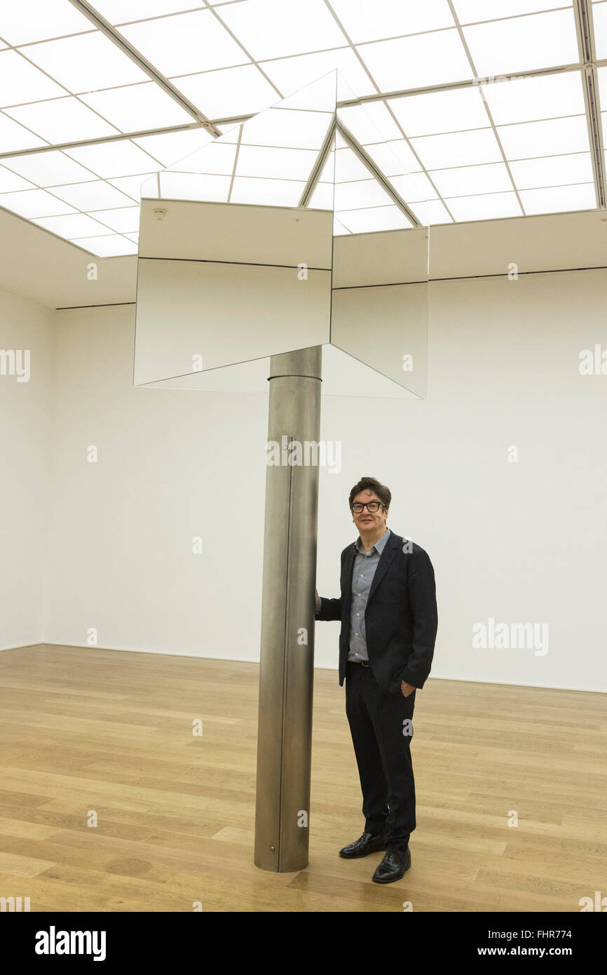 London, UK. 25 February 2016. Artist Mark Wallinger poses with his ...