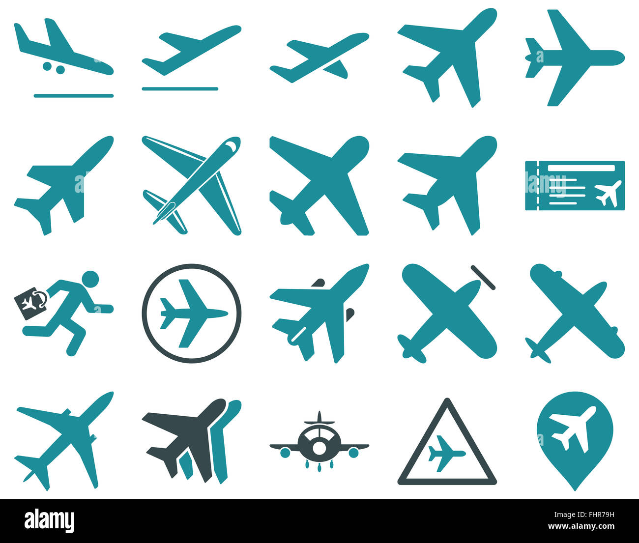 Aviation Icon Set Stock Photo - Alamy