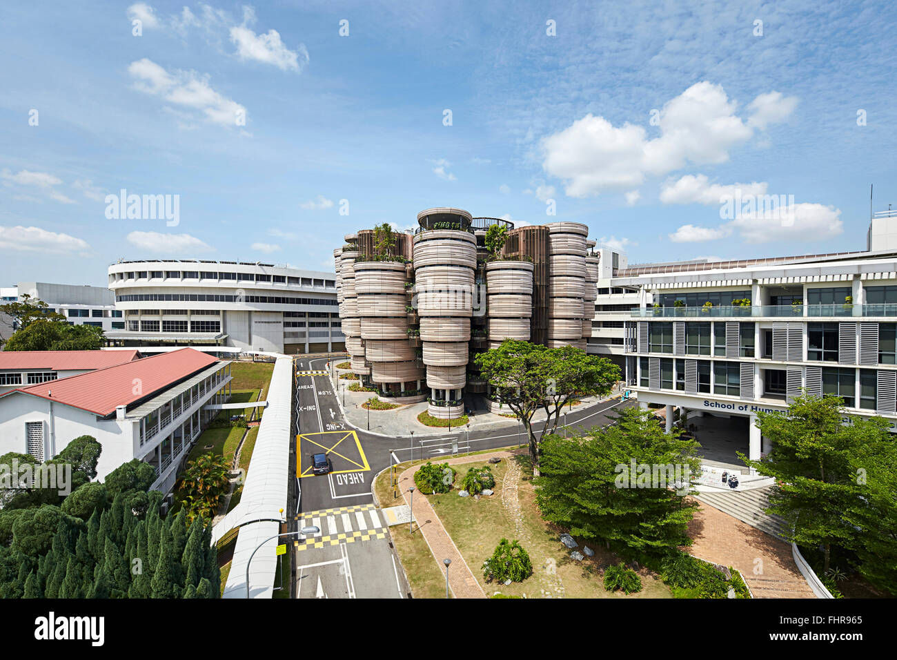 Distant elevated view towards Learning Hub on NTU campusNTUNanyang ...