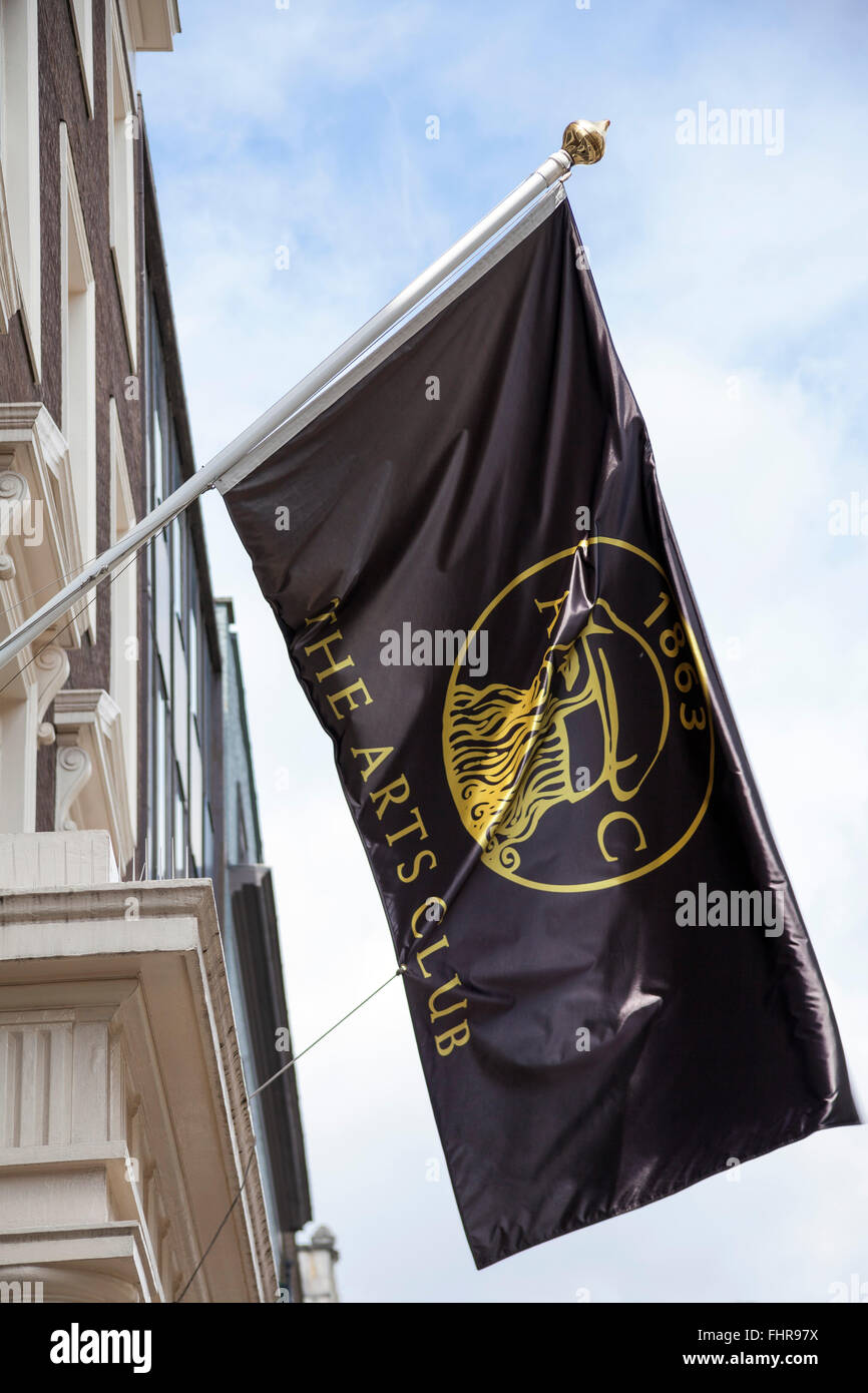 The Arts Club flag blowing in the windMayfair Street SignsLondonUnited ...