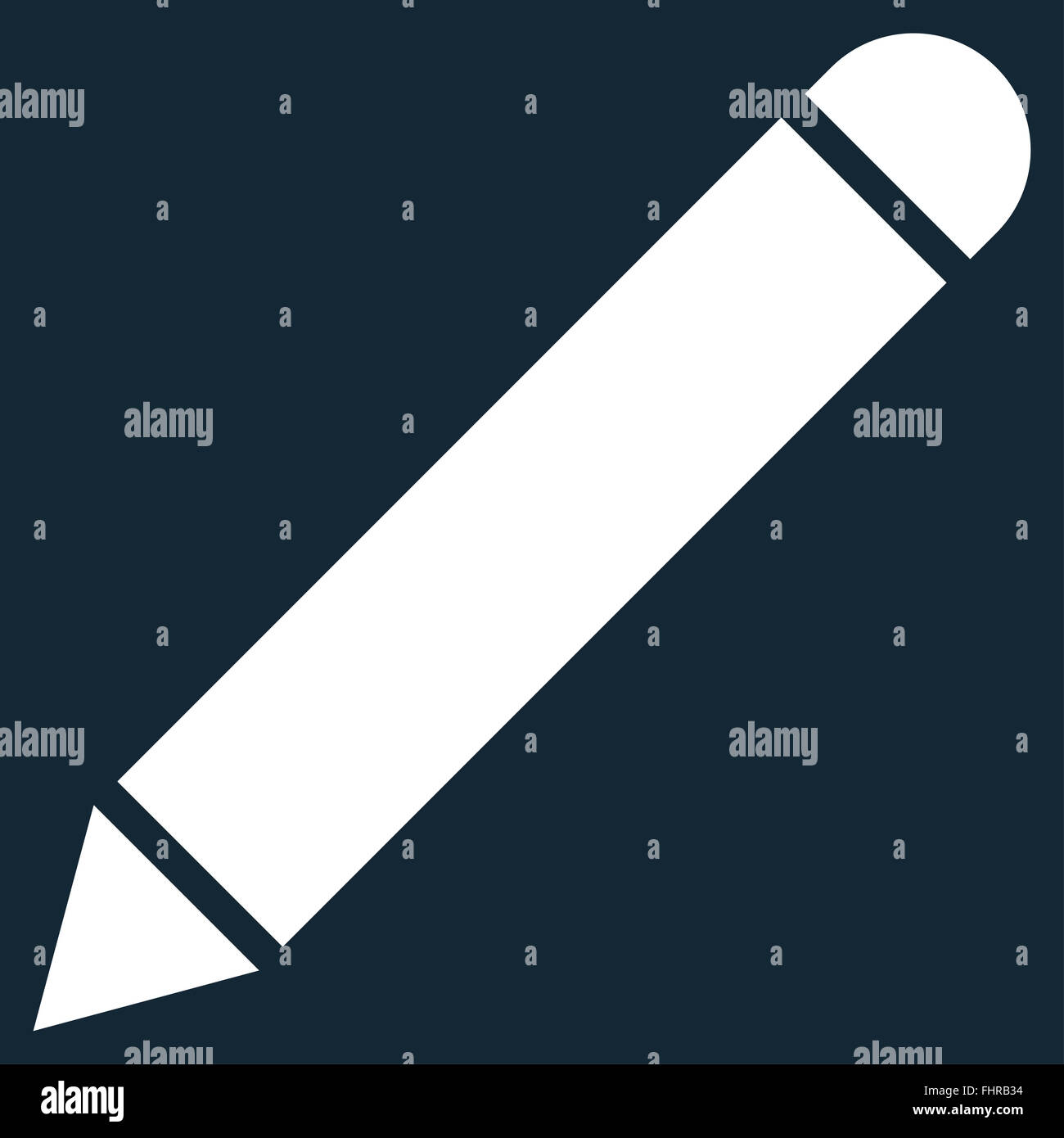 Pencil flat white color icon Stock Photo - Alamy