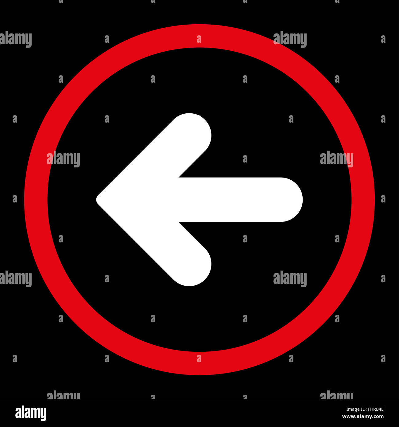 Arrow Left flat red and white colors rounded vector icon Stock Photo ...