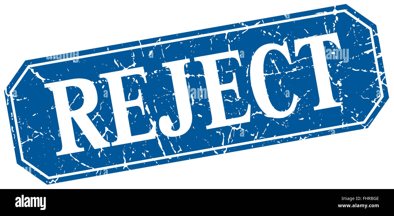 reject blue square vintage grunge isolated sign Stock Photo - Alamy