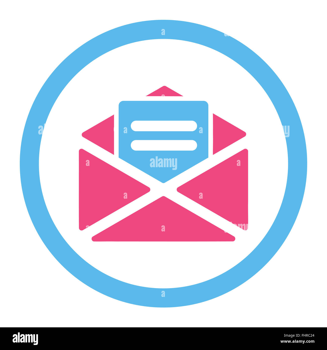 Open mail flat pink and blue colors rounded glyph icon Stock Photo - Alamy