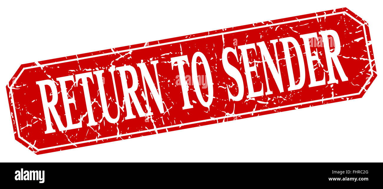 return to sender red square vintage grunge isolated sign Stock Photo ...