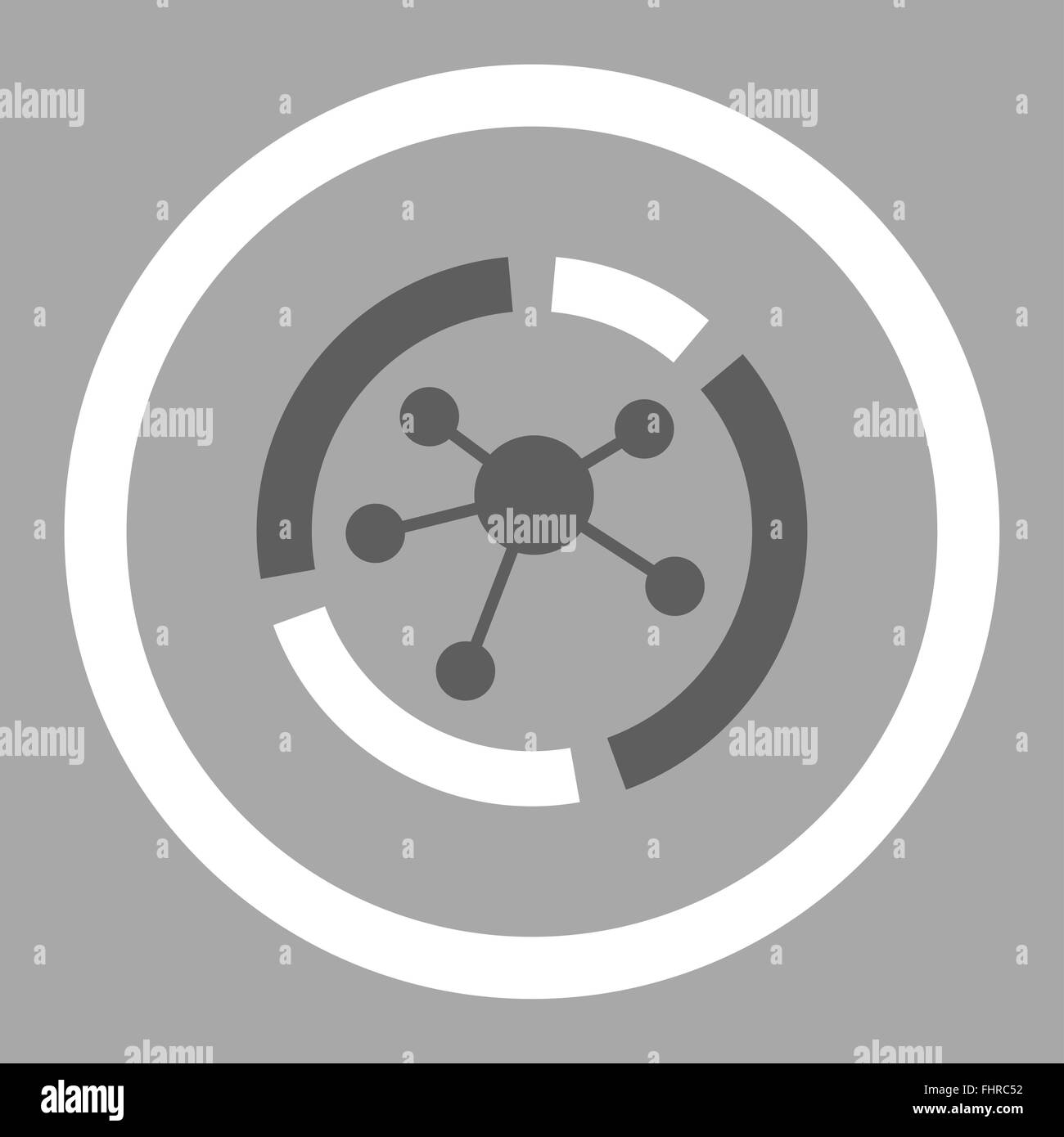 Connections diagram flat dark gray and white colors rounded vector icon ...