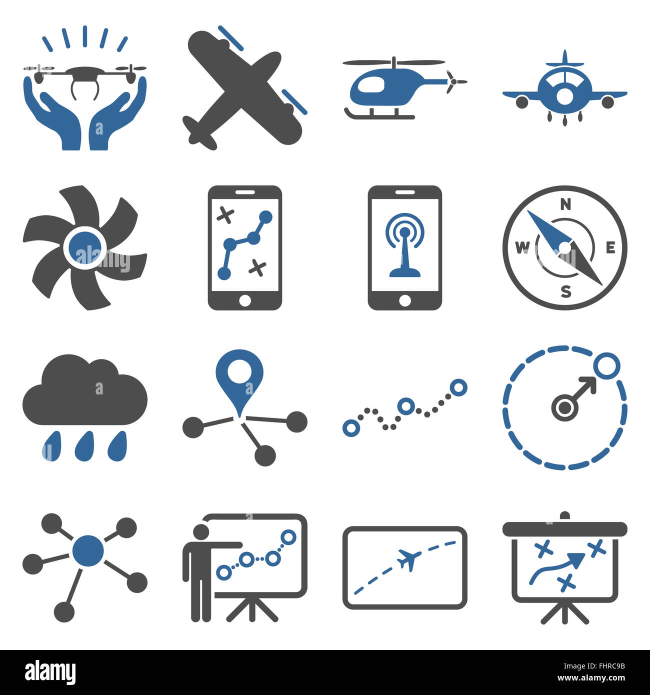 Aircraft navigation icon set Stock Photo - Alamy