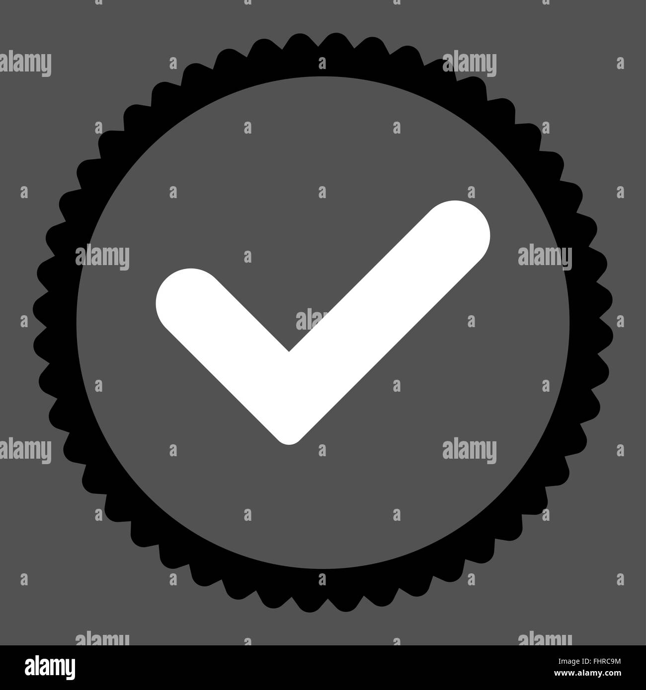 Yes flat black and white colors round stamp icon Stock Photo - Alamy