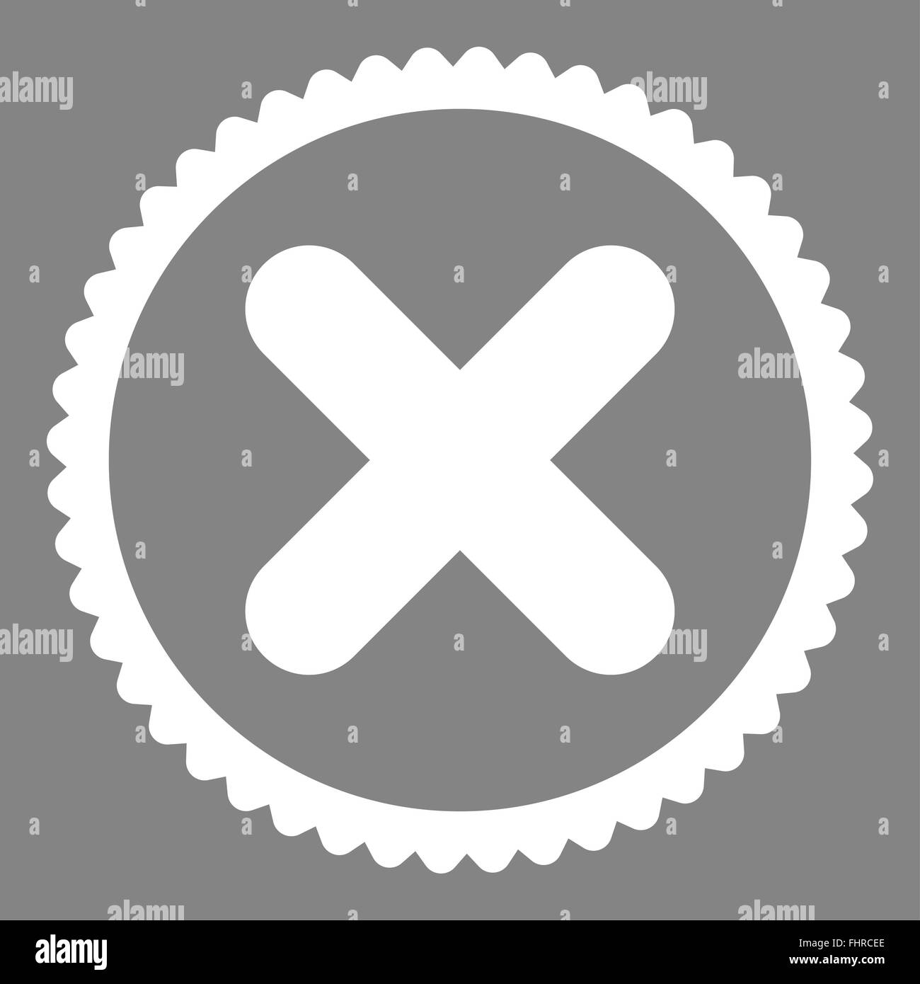 Cancel flat white color round stamp icon Stock Photo - Alamy
