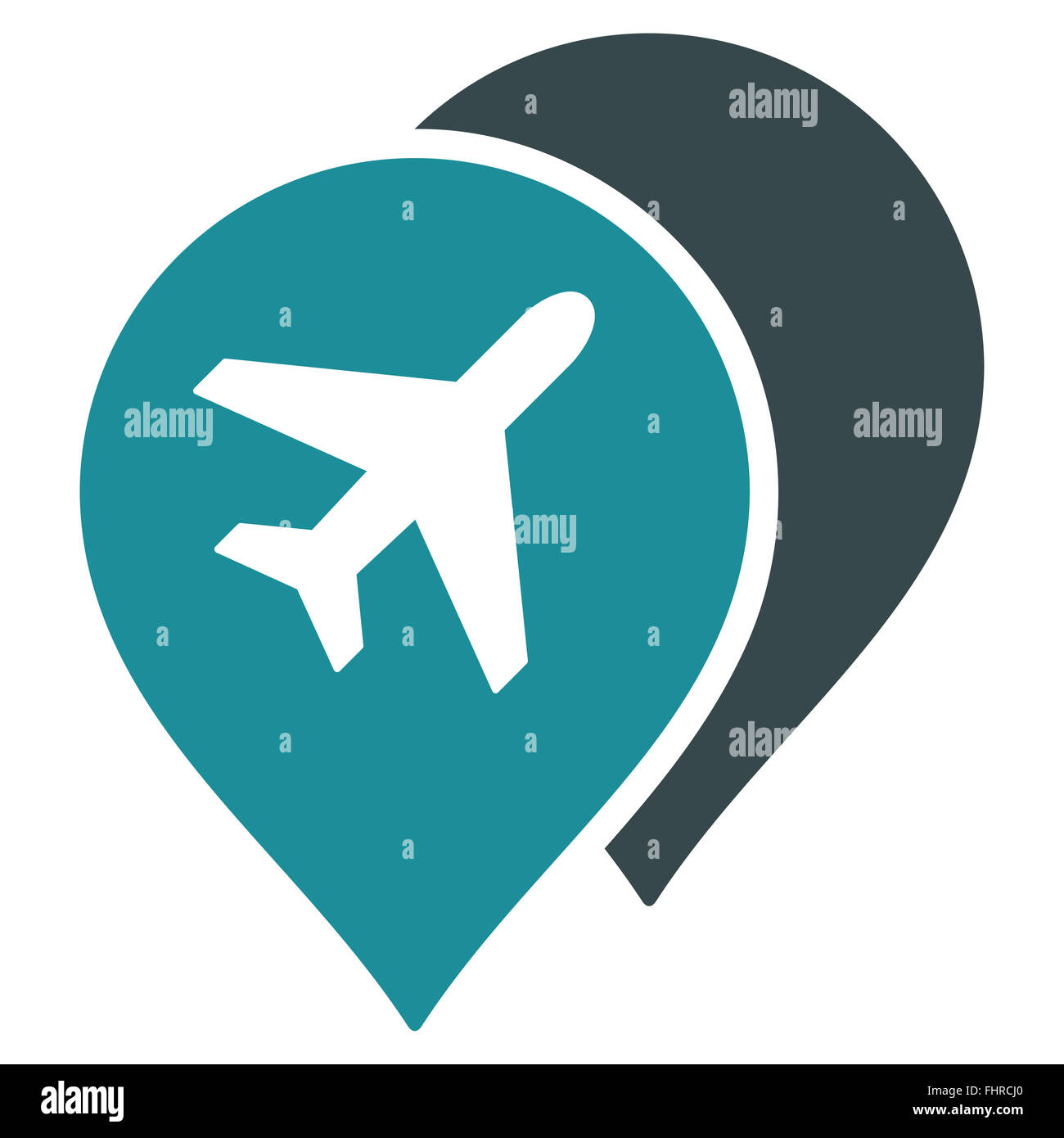 Airport Map Markers Flat Icon Stock Photo - Alamy