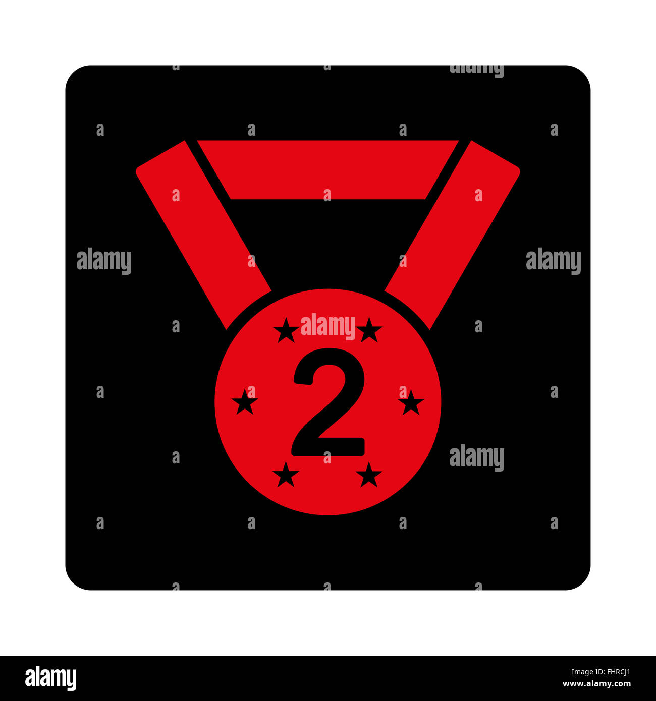 Second medal icon from Award Buttons OverColor Set Stock Photo - Alamy