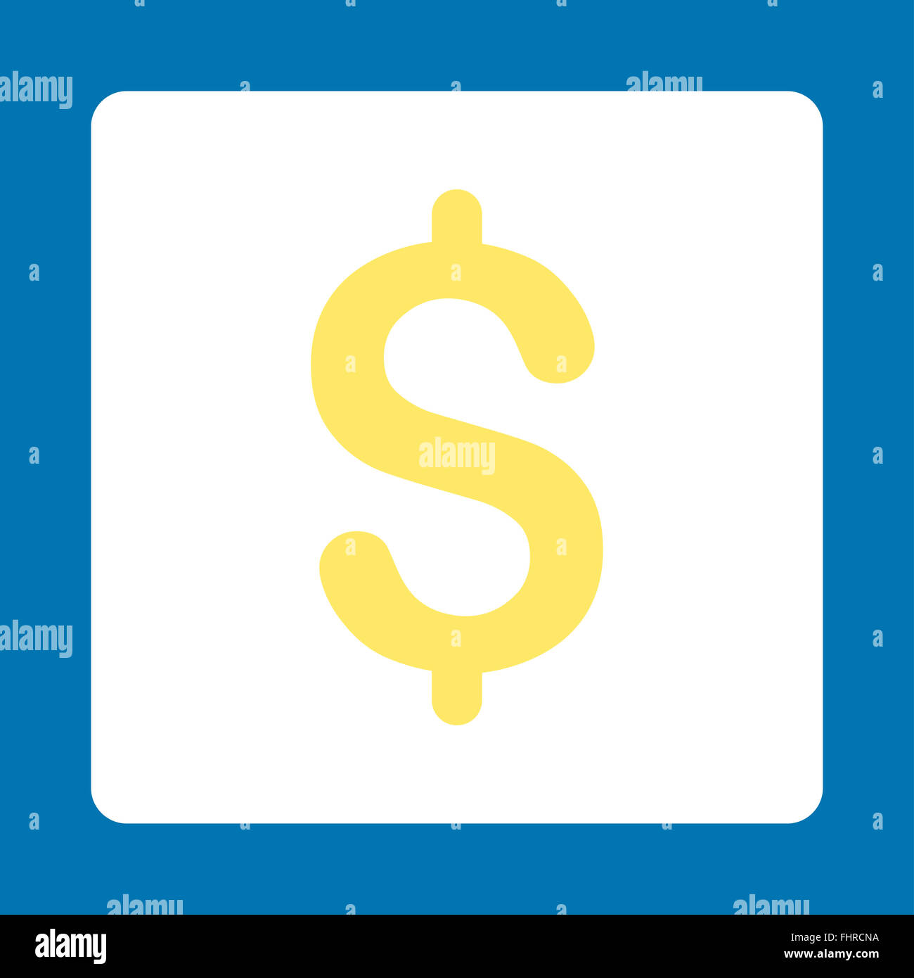Dollar flat yellow and white colors rounded button Stock Photo - Alamy