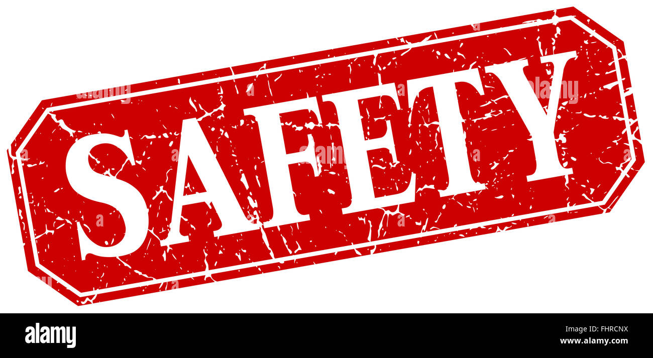 safety red square vintage grunge isolated sign Stock Photo - Alamy