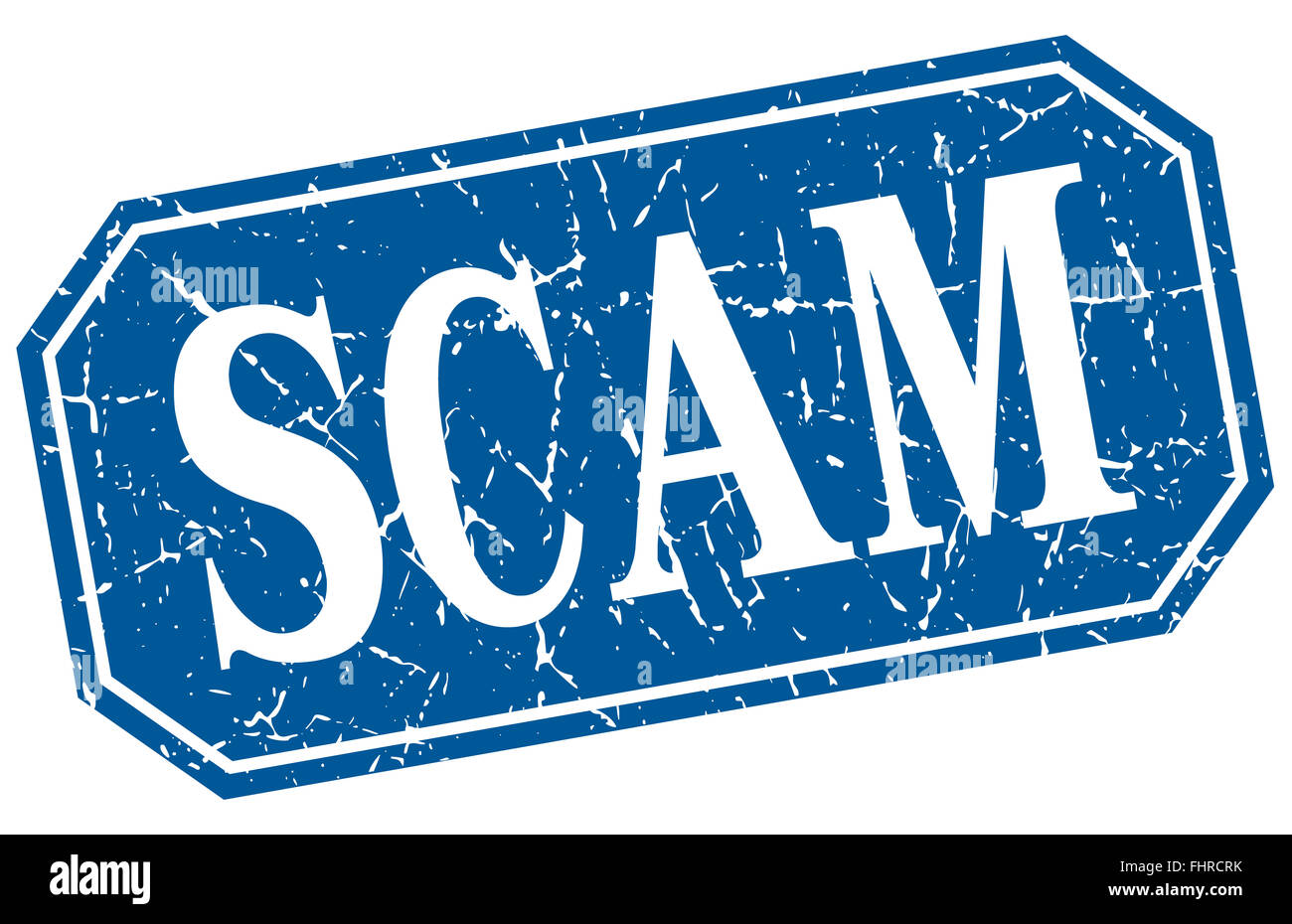 scam blue square vintage grunge isolated sign Stock Photo - Alamy