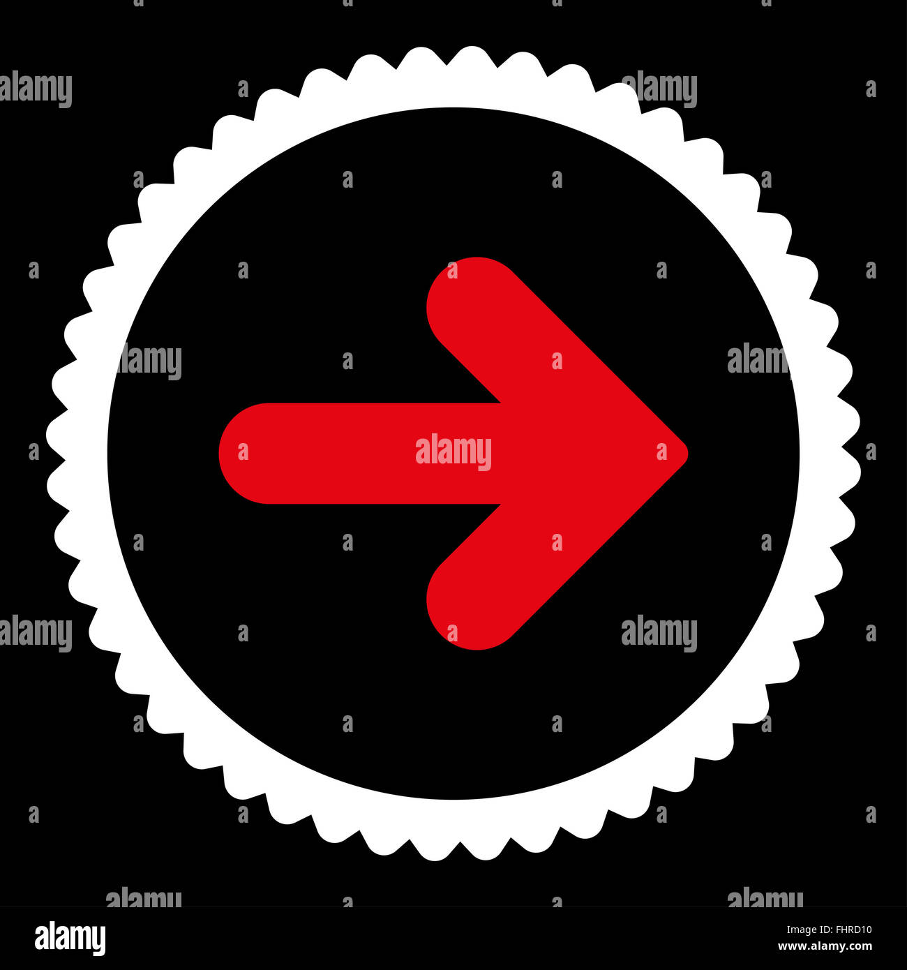 Arrow Right flat red and white colors round stamp icon Stock Photo - Alamy