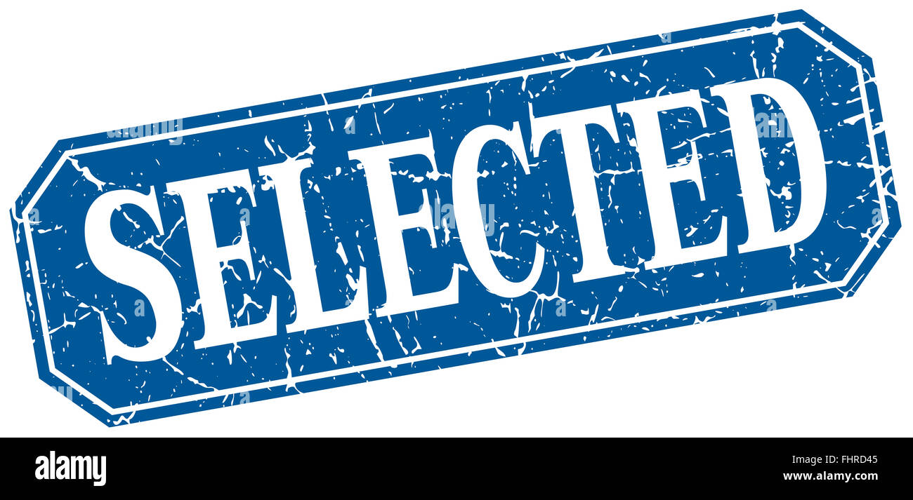 selected blue square vintage grunge isolated sign Stock Photo - Alamy