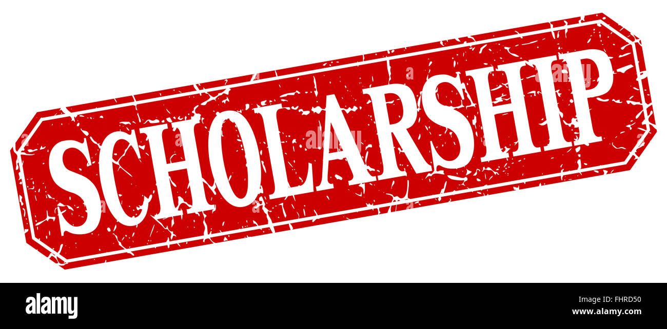 scholarship red square vintage grunge isolated sign Stock Photo - Alamy