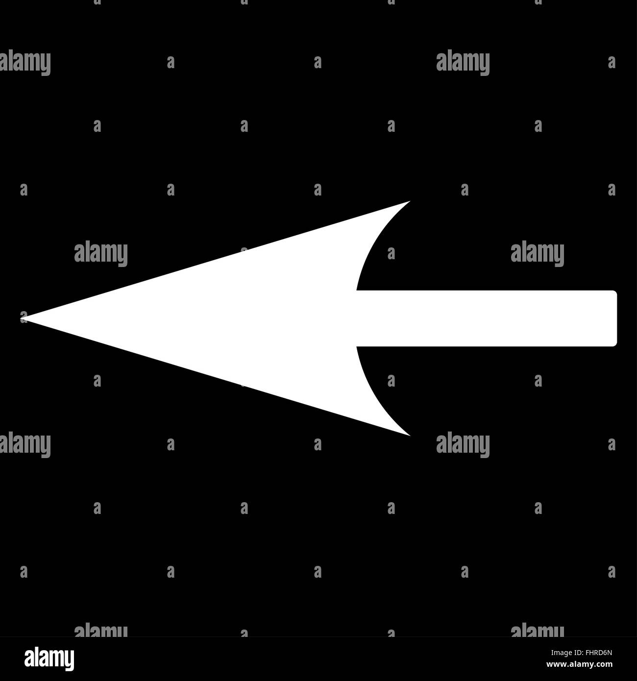 Sharp Left Arrow flat white color icon Stock Photo - Alamy