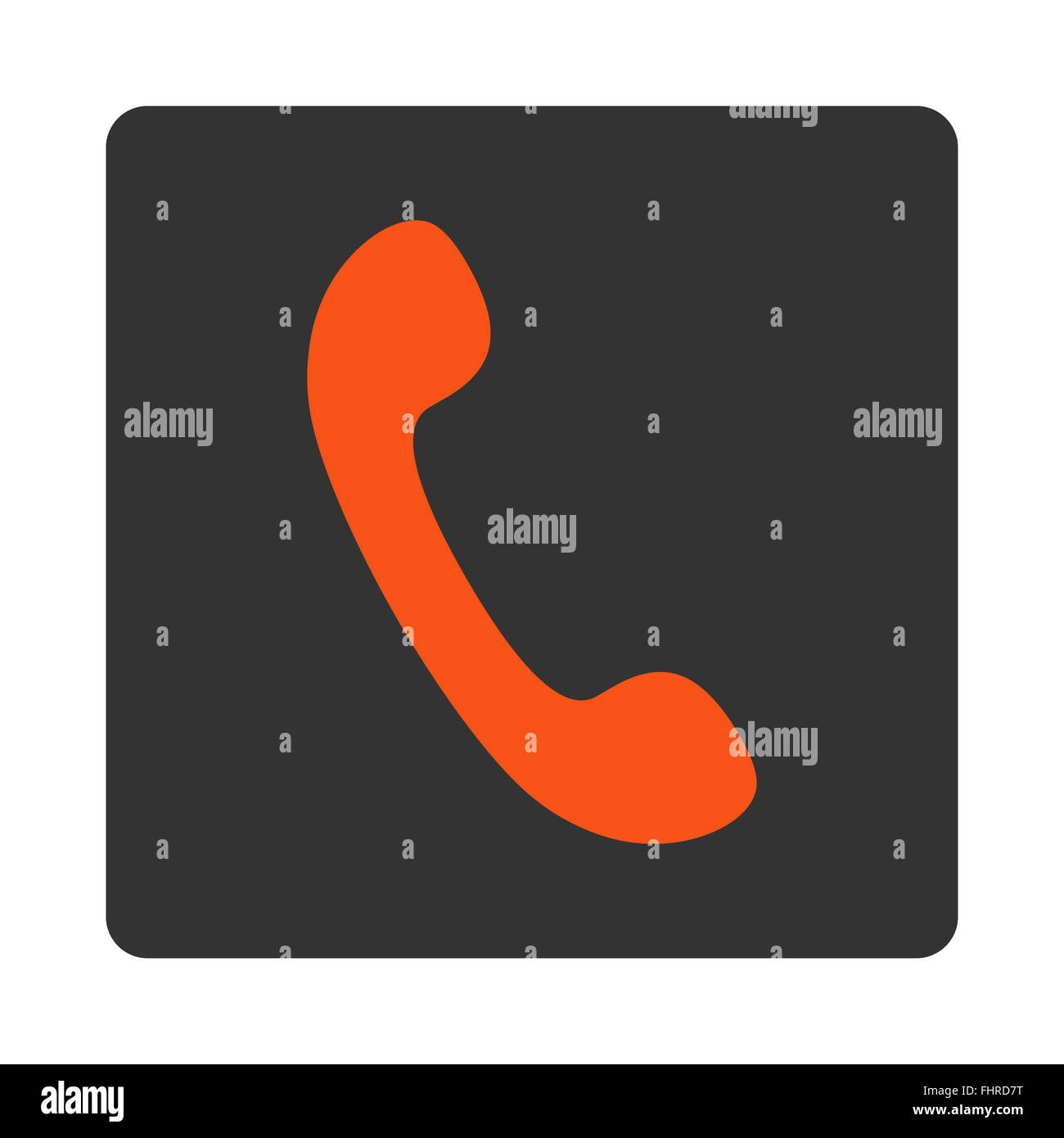 Phone flat orange and gray colors rounded button Stock Photo - Alamy