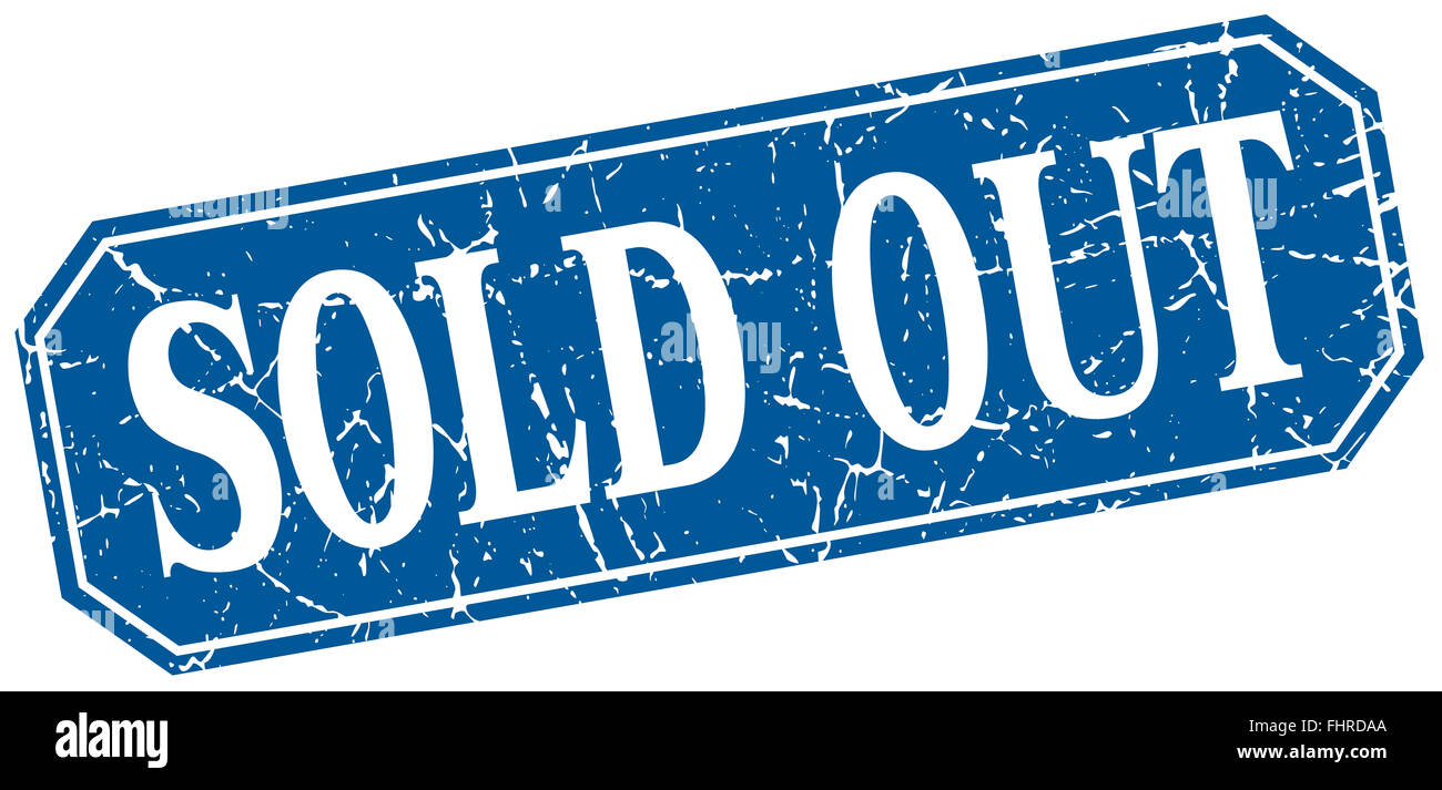 sold out blue square vintage grunge isolated sign Stock Photo - Alamy