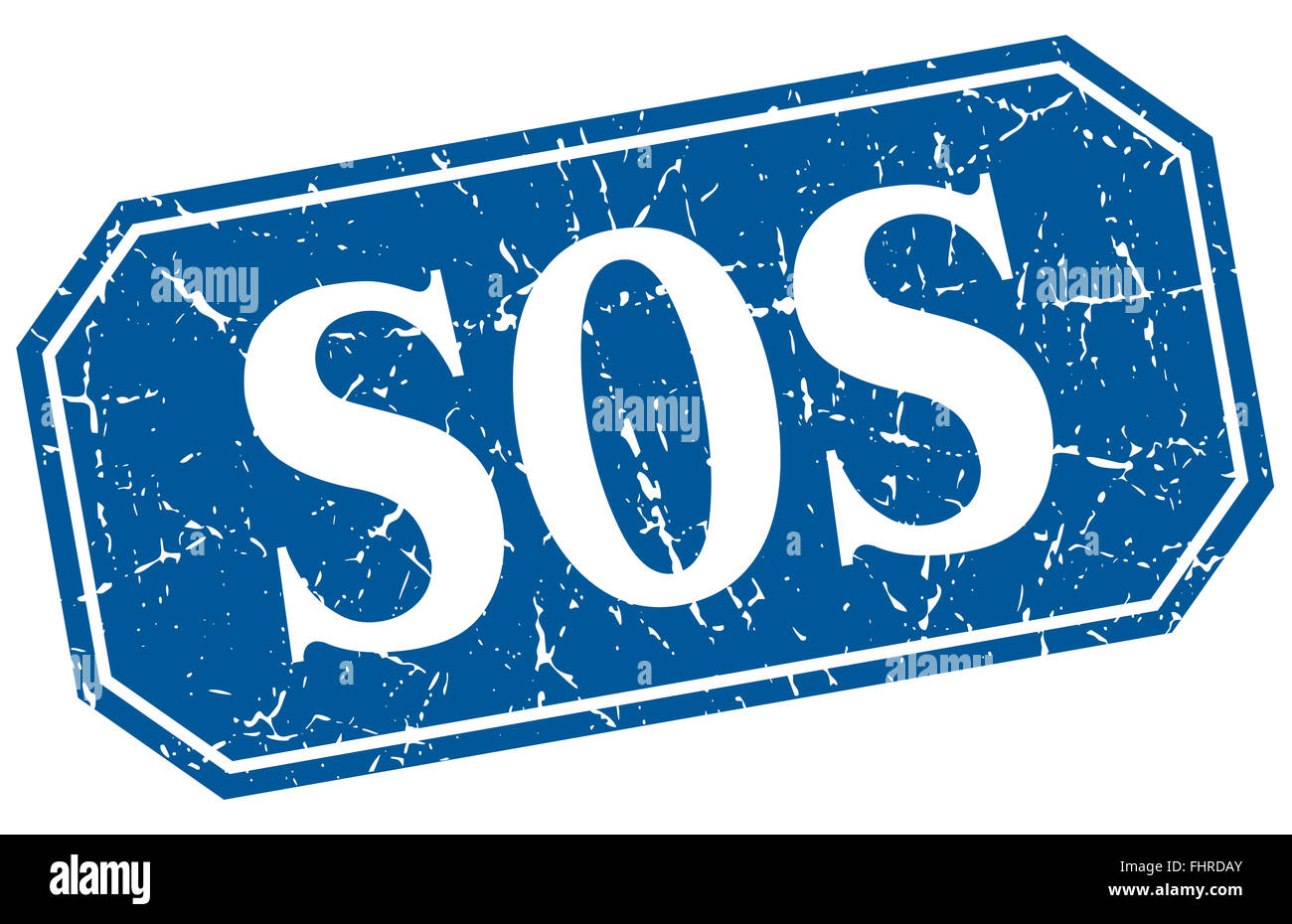 sos blue square vintage grunge isolated sign Stock Photo - Alamy