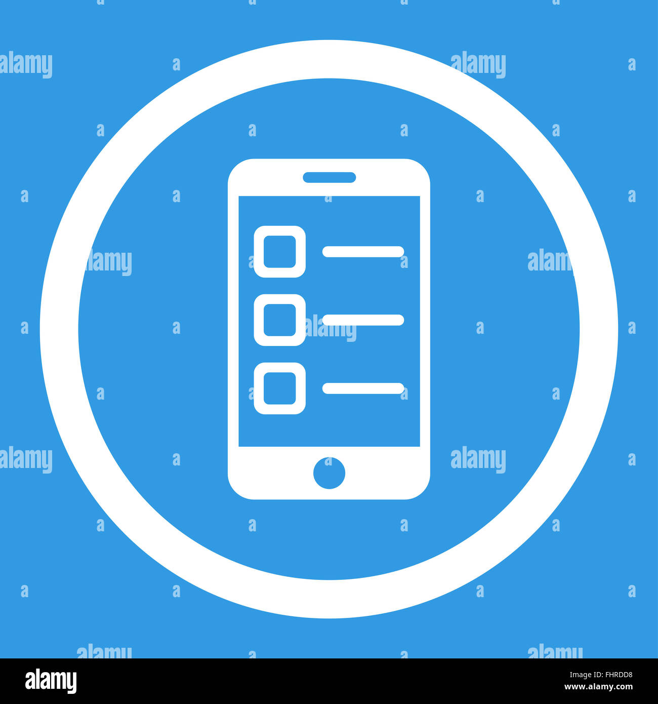 Mobile List Rounded Vector Icon Stock Photo - Alamy