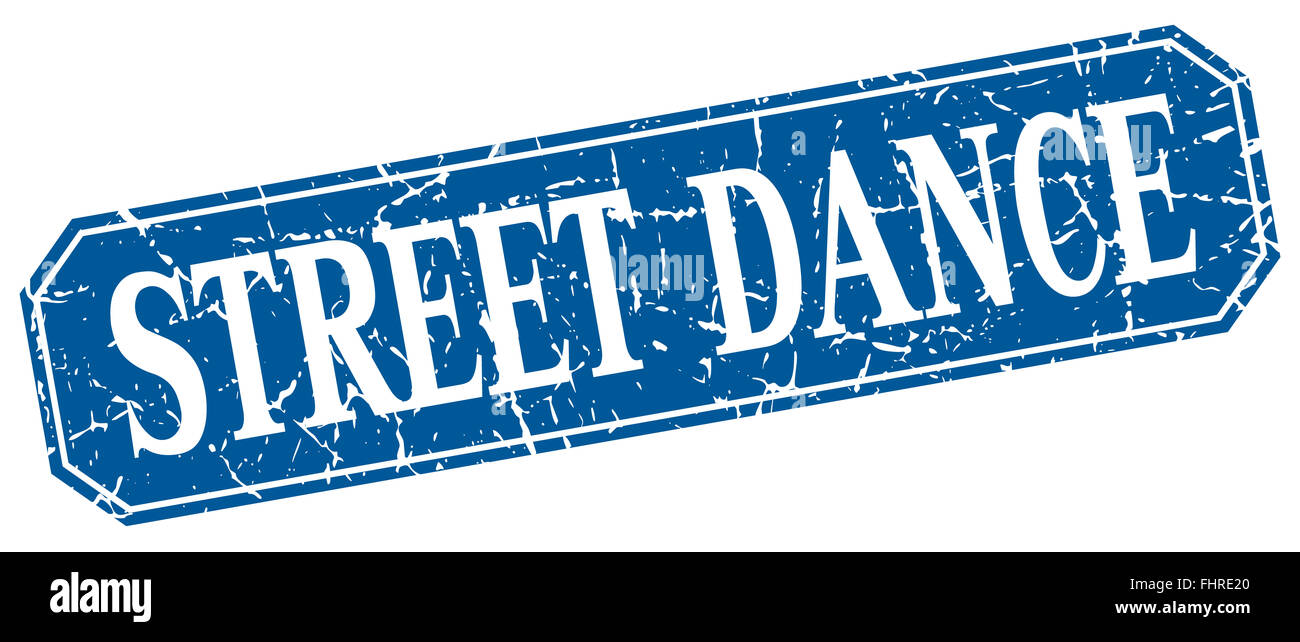 street dance blue square vintage grunge isolated sign Stock Photo - Alamy