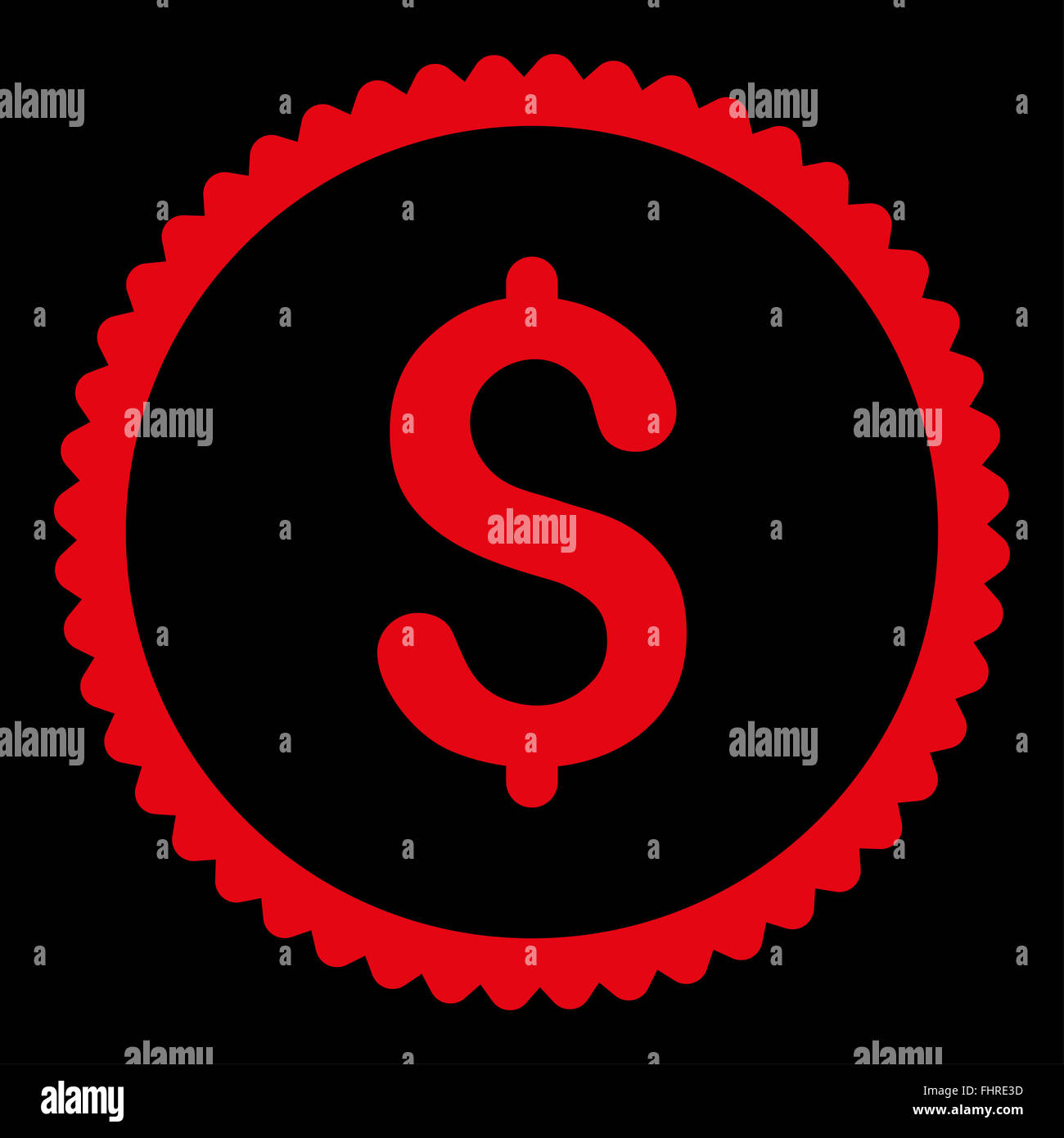 Dollar flat red color round stamp icon Stock Photo - Alamy