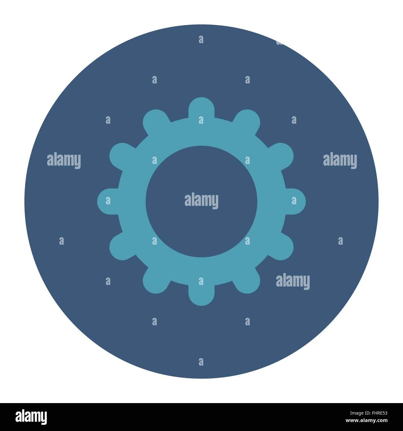 Gear flat cyan and blue colors round button Stock Photo - Alamy