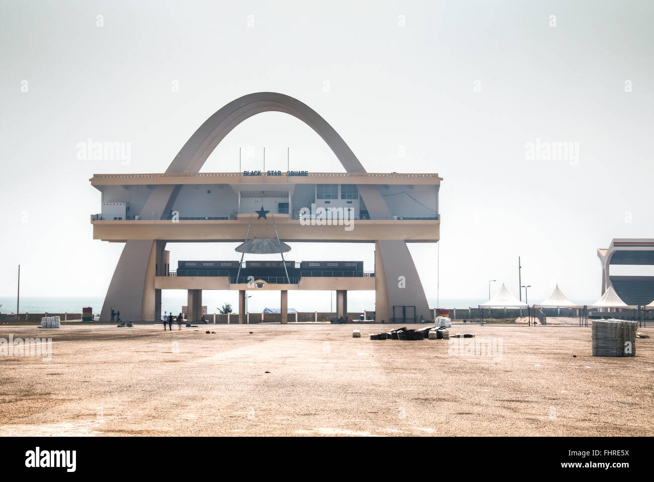Independence Square in Accra, Ghana with several monuments and the ...