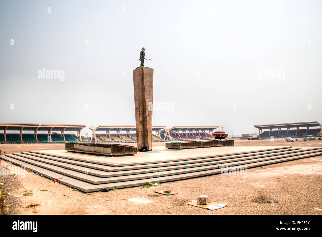 Independence Square in Accra, Ghana with several monuments and the ...