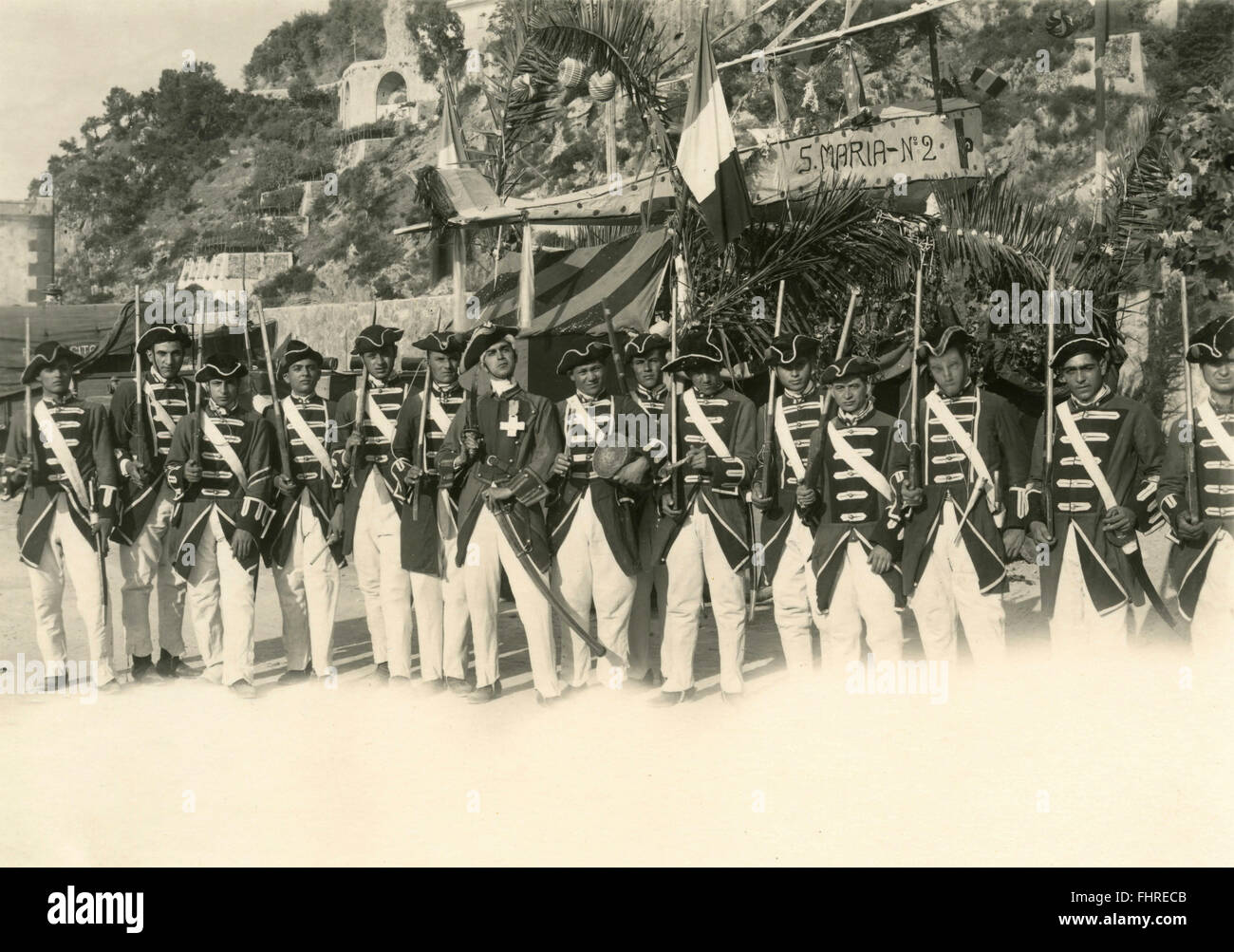 Representation of men costumed as soldiers, Naples, Italy Stock Photo ...