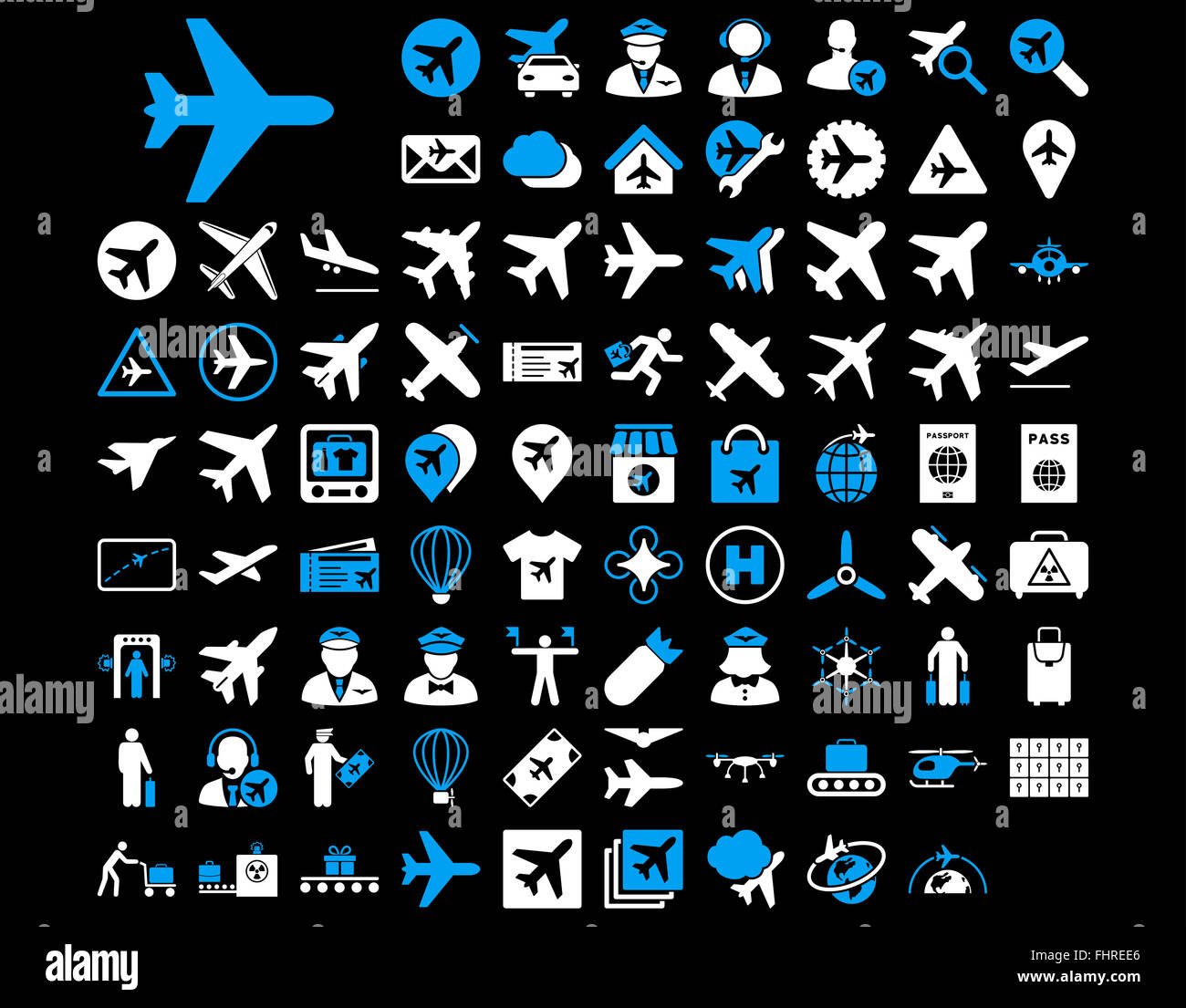 Aviation Icon Set Stock Photo - Alamy